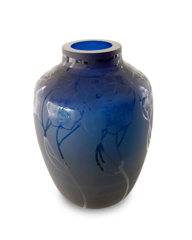 8AN 065a - Blue Vase 'Chini' – Oljos Glass Concepts